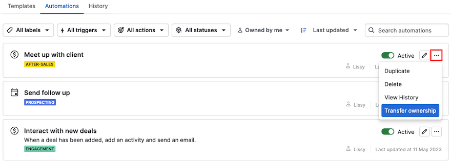 Automations - Knowledge Base | Pipedrive